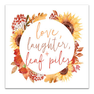 Love Laughter Leaf Piles 16x16 Canvas Wall Art, 16x16 - Farmhouse ...