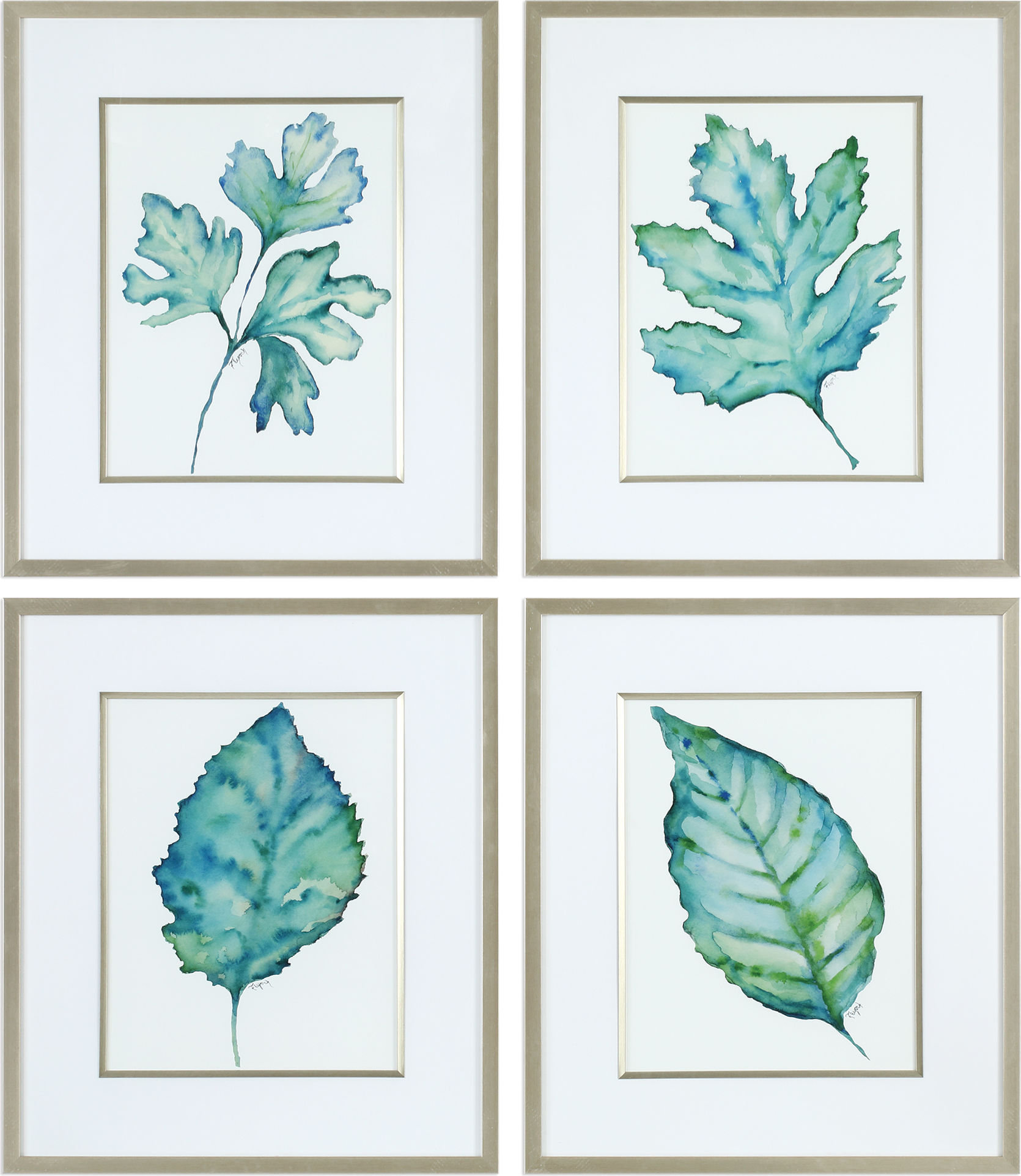 Uttermost Spring Leaves Prints, Set of 4 - Farmhouse - Prints And ...