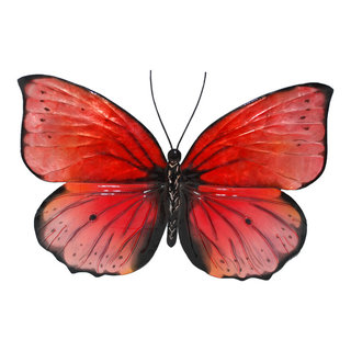 Red And Black Butterfly Wall Decor - Contemporary - Metal Wall Art - by ...
