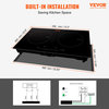 VEVOR Electric Cooktop Multi-Burners Ceramic Glass Stove Top Touch Control, 24 Inch ...