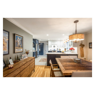 Blue and White Kitchen and converted Breezeway - Transitional - Dining ...