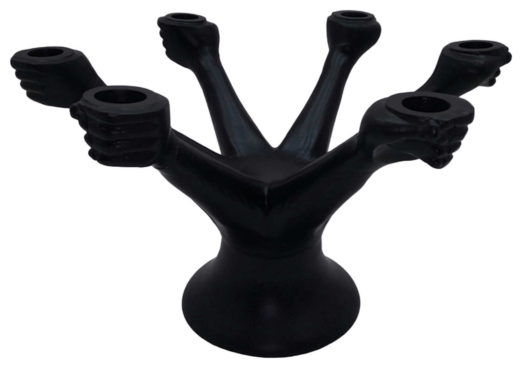 Metal,13"d,hands Holding Taper Candelabra,black - Industrial - Candleholders - by Beyond Design ...