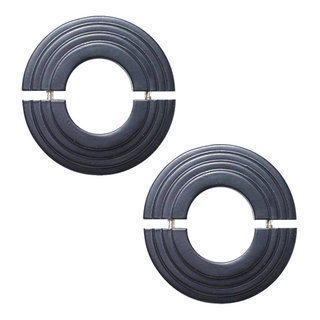 2 Radiator Pipe Flanges Black Aluminum Escutcheon Ring Plate 1.69" ID 3 ...