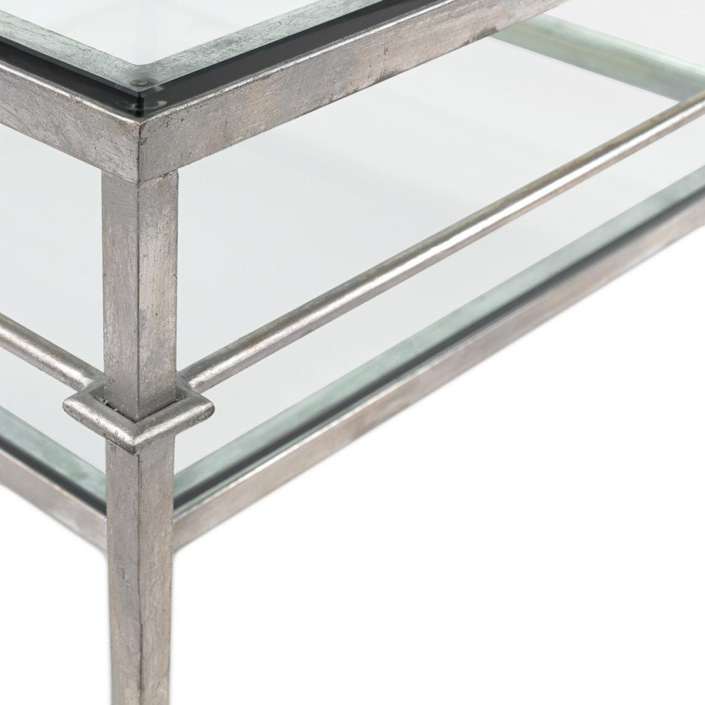 Garzon Silver Leaf Glass Cocktail Table - Contemporary - Coffee Tables ...