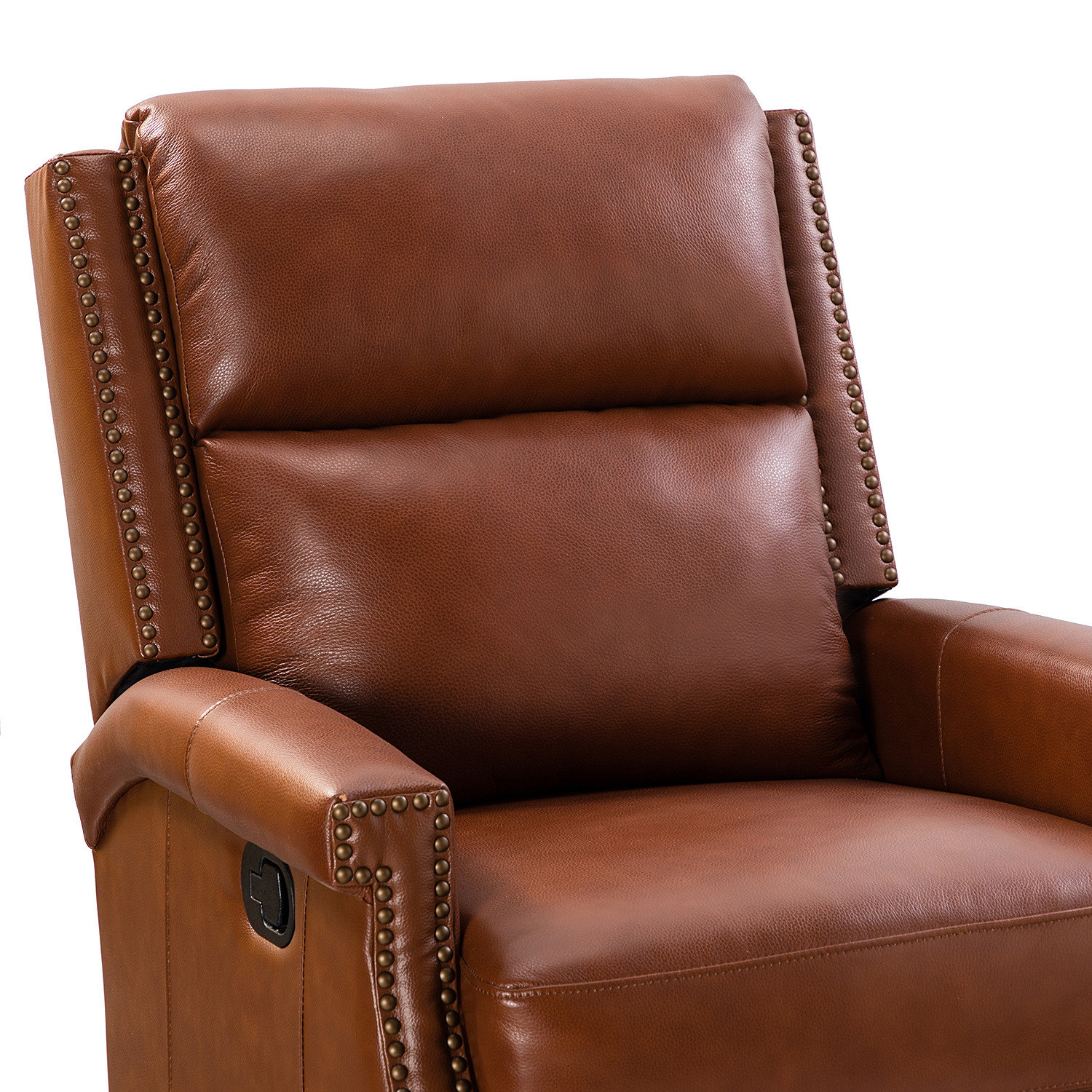 Genuine Leather Swivel Rocker Recliner - Contemporary - Recliner Chairs ...