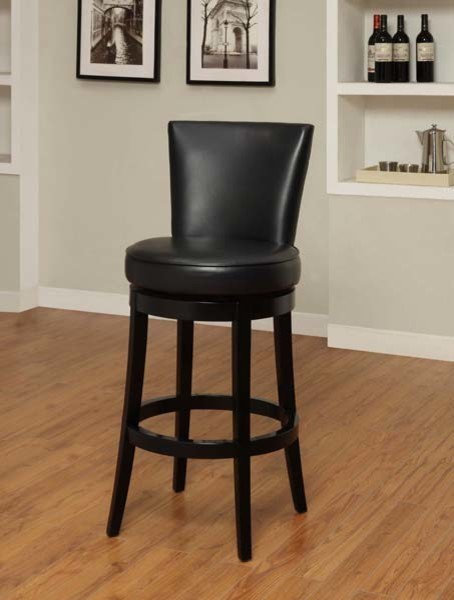 Boston Swivel Bicast Leather Stool, Bar Height - Transitional - Bar ...