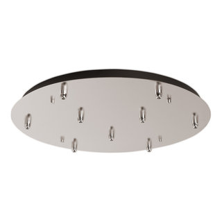 Multi-Port Canopy, 9 Ports, Brushed Nickel, 17.75"Dx1"H, 17.75"Dx1"H ...