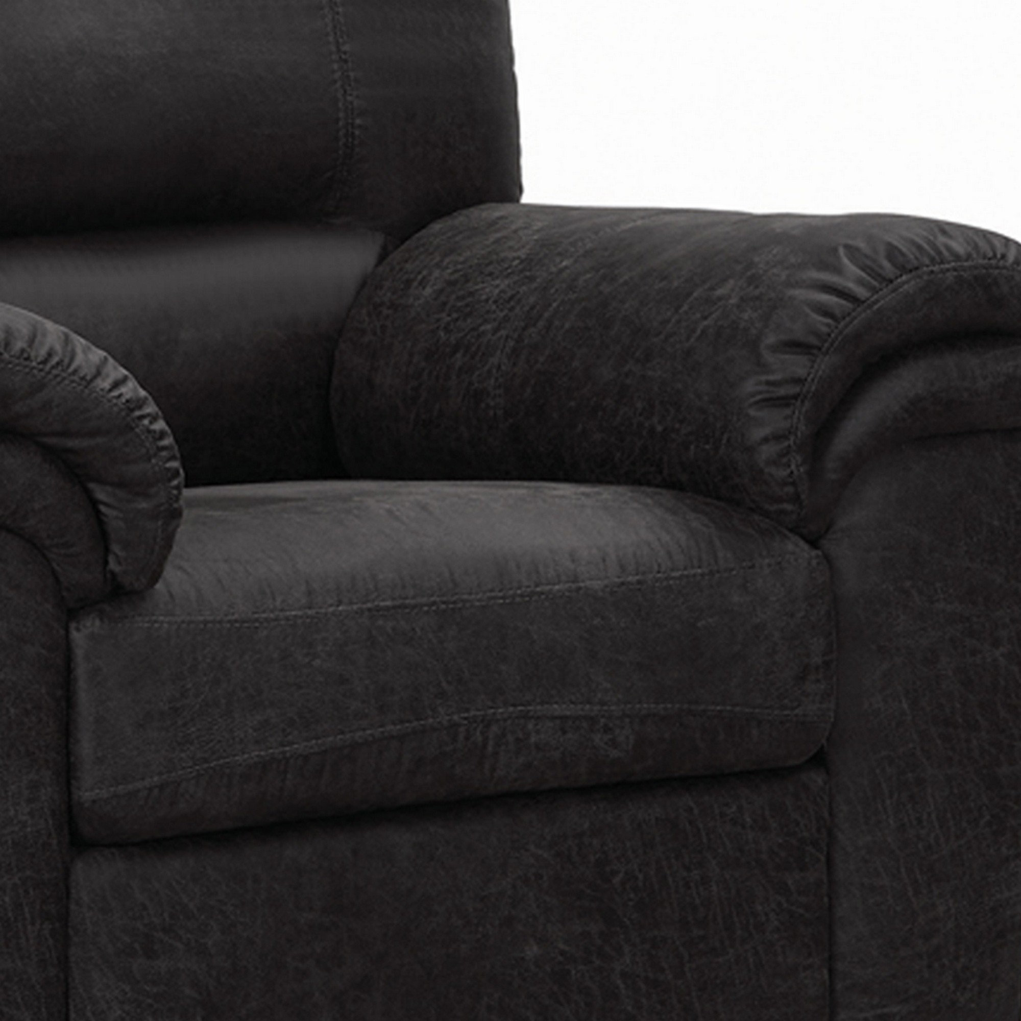 Leatherette Chair with Pillow Top Armrests and Tufted Details, Black ...