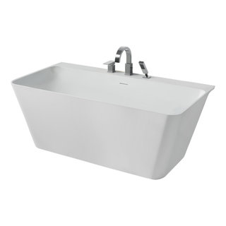 Vault 67" Freestanding Tub With Chrome Faucet, Center Drain - Bathtubs ...