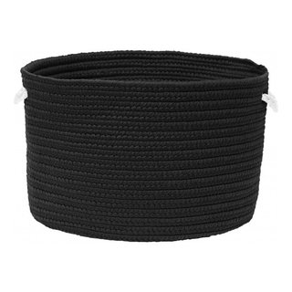 Colonial Mills Basket Colorful Braided Toy Basket Onyx Round, 20"x20 ...