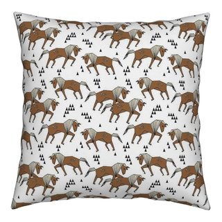 Geometric Triangle Baby Illustration Painted Throw Pillow ...