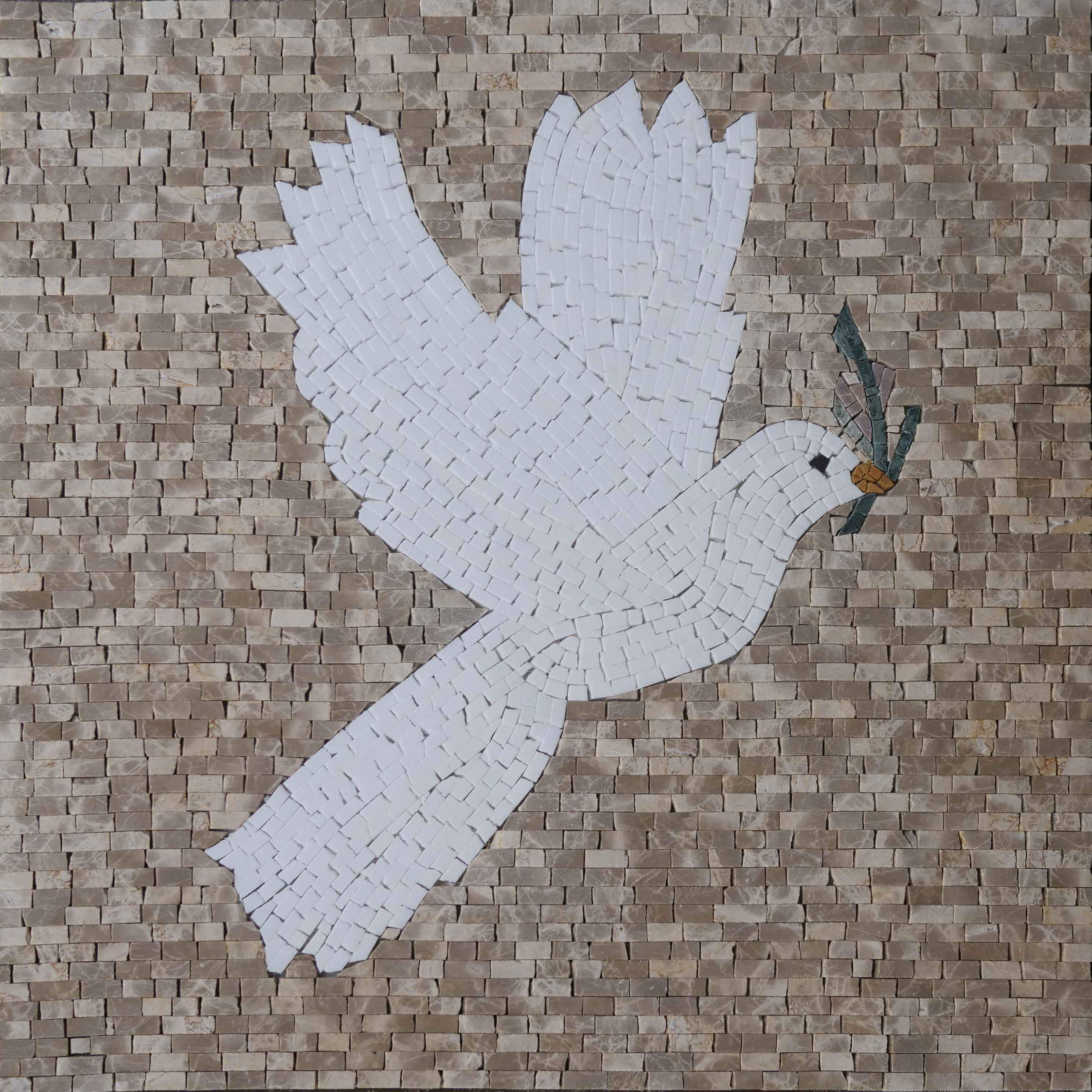 Marble Mosaic -The White Dove, 40" x 40" - Contemporary - Tile Murals ...