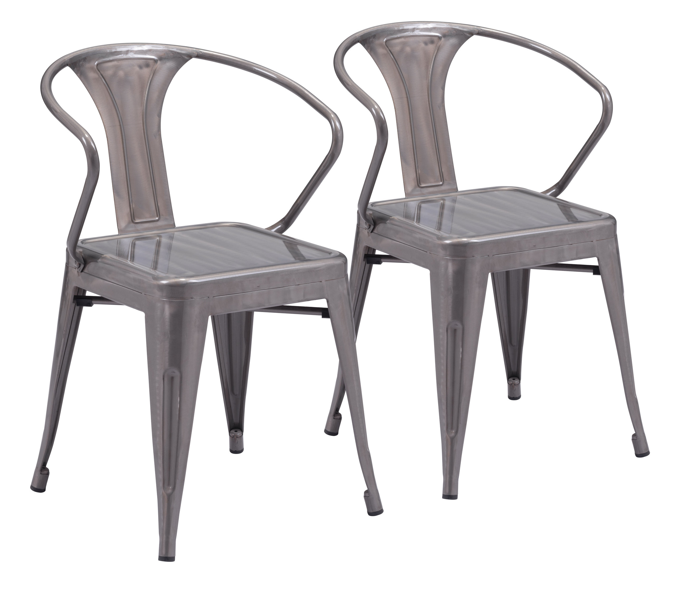 Helix Dining Chair, Set of 2 Gunmetal - Industrial - Dining Chairs - by ...