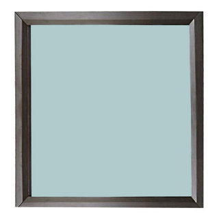 Transitional Style Mirror with Wooden Encasing and Convex Edges, Brown ...
