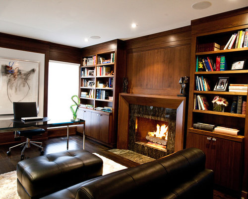 Library Fireplace Home Design Ideas, Pictures, Remodel and Decor