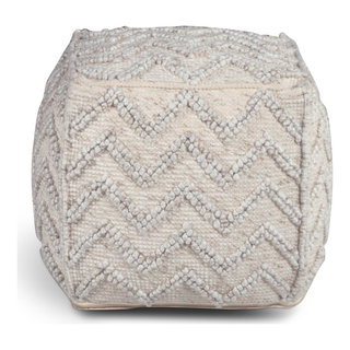 Kenzari Square Zigzag Handwoven Pouf - Scandinavian - Floor Pillows And Poufs - by HedgeApple ...