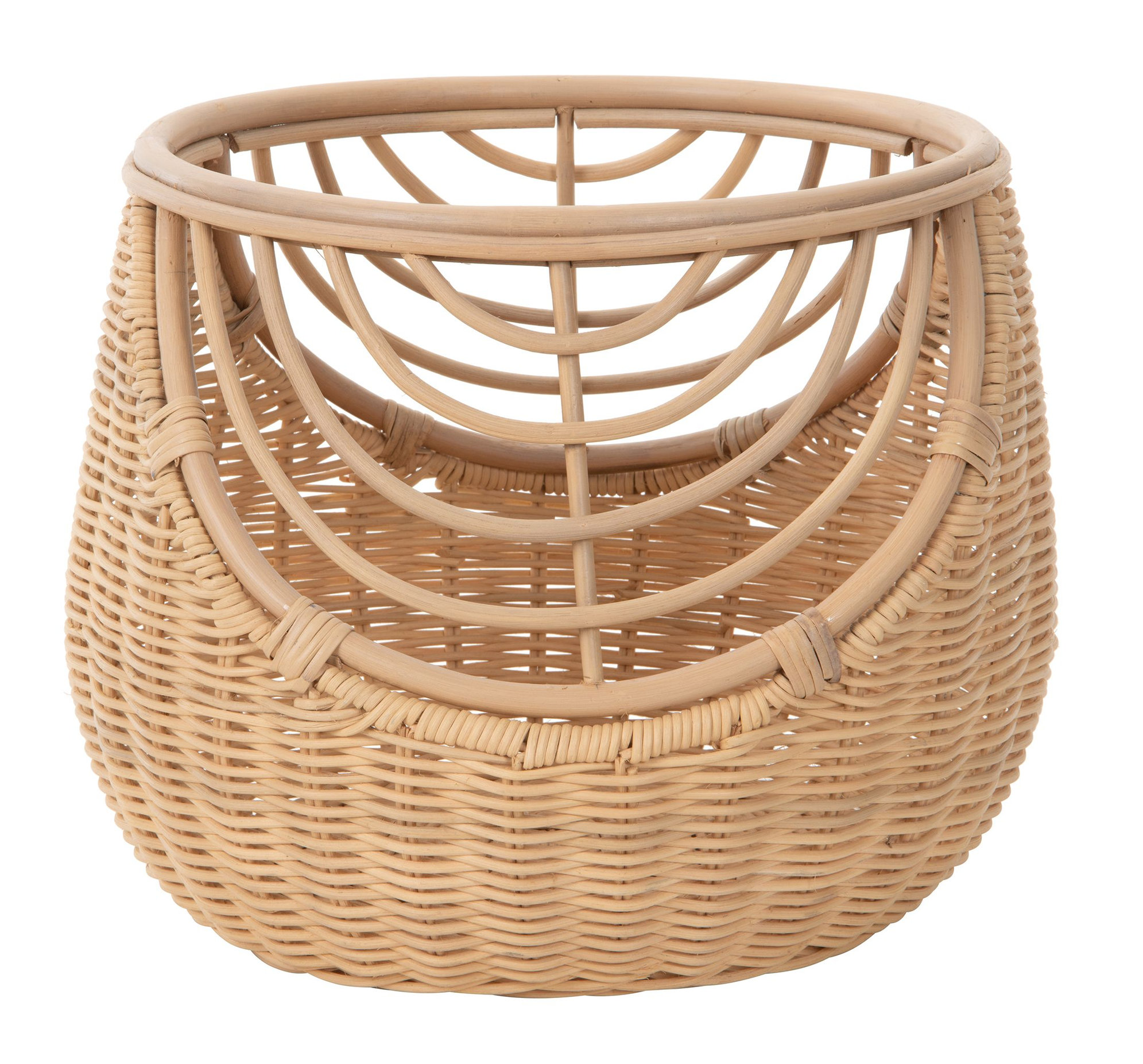 Spider Round Wicker Decorative Storage Basket, Natural - Tropical ...
