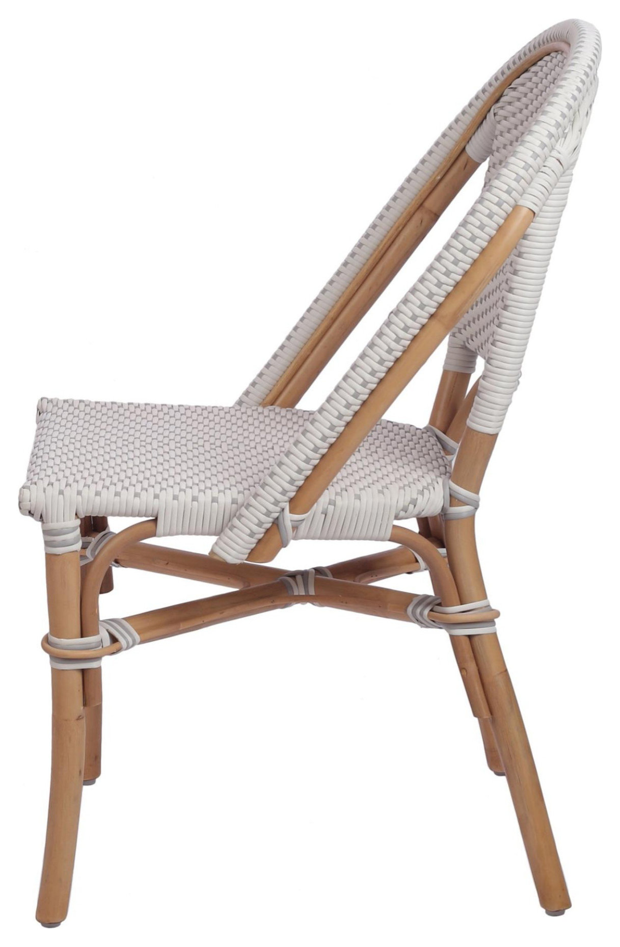 Avignon Paris Rattan Bistro Chair, White/Gray - Tropical - Dining ...