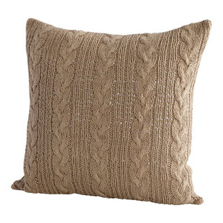 Cyan Design Crochet Pillow, Beige - Scandinavian - Decorative Pillows ...