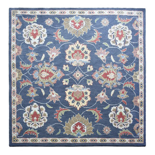 Hand Tufted Wool Area Rug Oriental, [Square] 10'x10' - Traditional ...