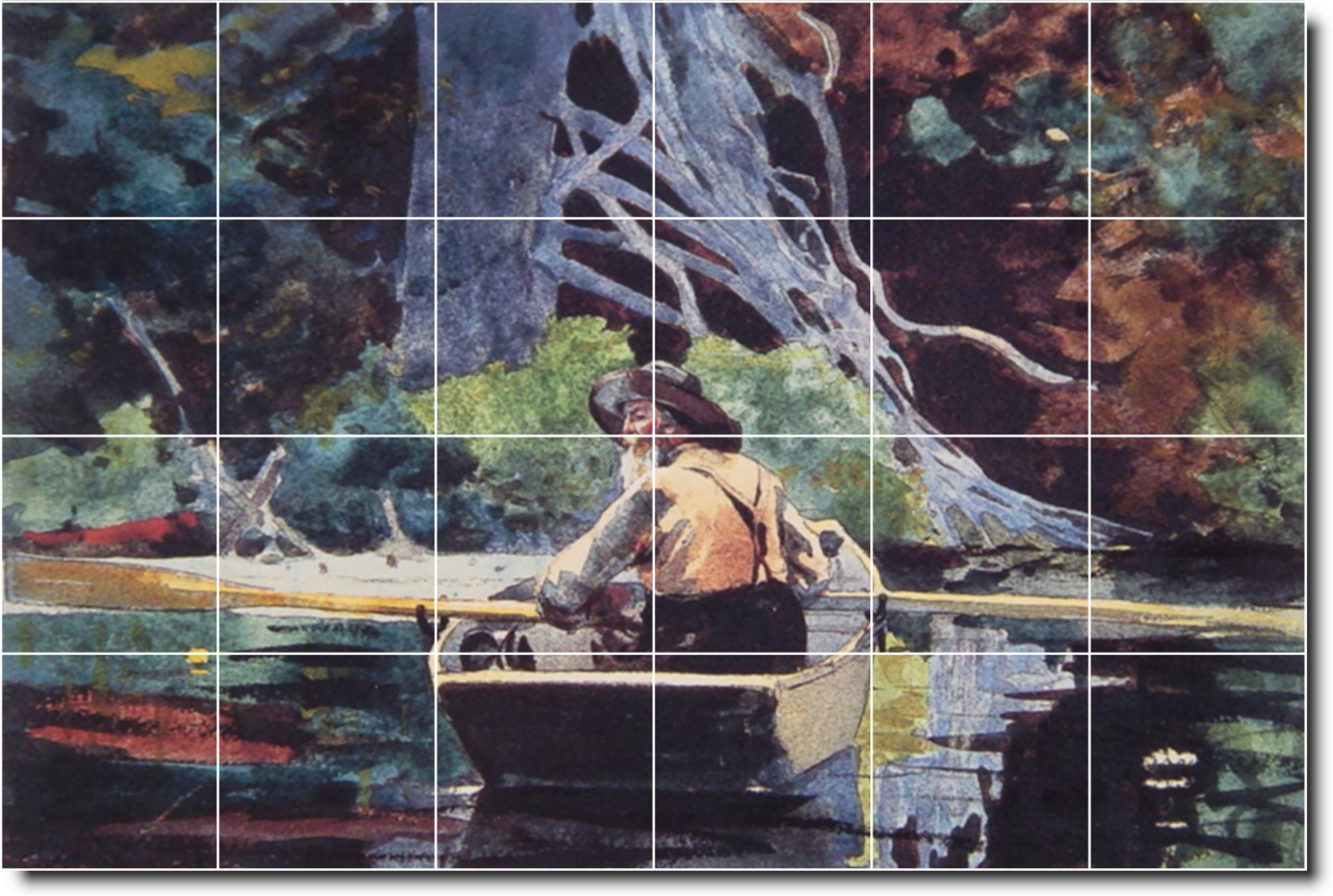 Winslow Homer Country Painting Ceramic Tile Mural #414, 48" Wide x 32 ...