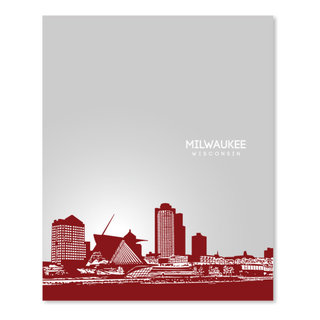 Milwaukee, Wisconsin Cityscape Downtown City Skyline Poster ...