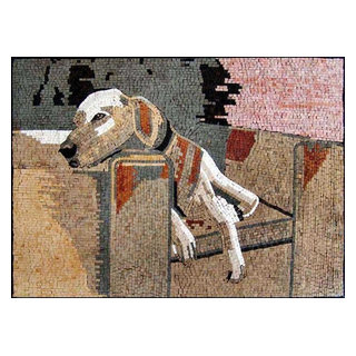 Animal Mosaic Artwork, Labrador, 28" x 39" - Contemporary - Tile Murals ...