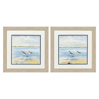 Sandpiper Beach Framed Art, 2-Piece Set - Beach Style - Prints And ...