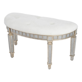 Modern Mirrored Crescent Bench - Traditional - Upholstered Benches - by ...