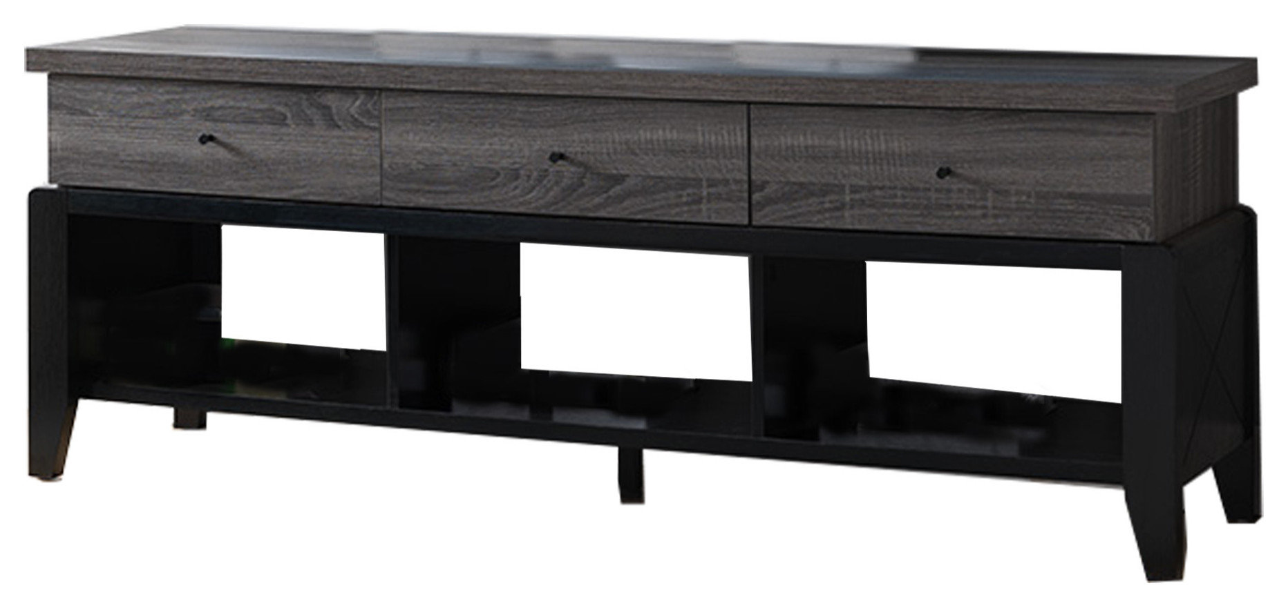 Benzara BM214708 Wooden TV Stand with 3 Drawers & 3 Open Compartment ...