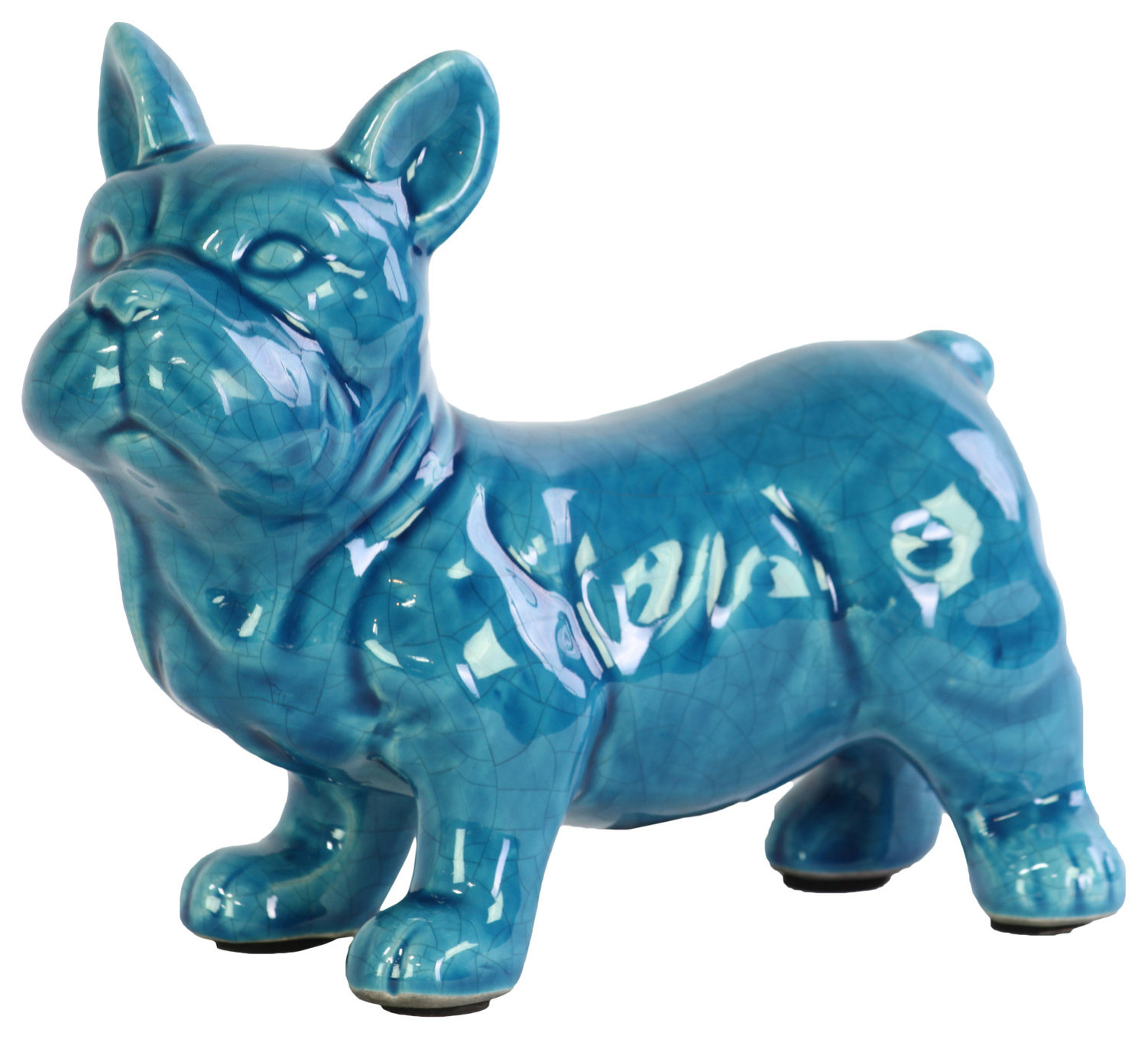 Ceramic Standing French Bulldog Figurine - Contemporary - Garden ...
