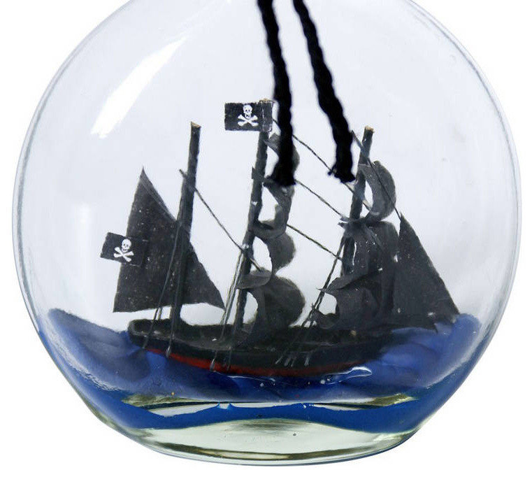 Black Bart's Royal Fortune Model Ship in a Glass Bottle 4'' - Pirate ...