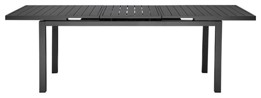 Pangea Home Miami 30x95" Modern Aluminum Extension Table in Gray Finish ...