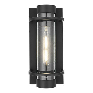 Parrish 1 Light Outdoor Wall Light, Black - Transitional - Outdoor Wall ...