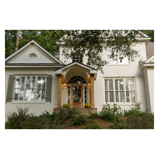 Timber portico with gable room and arched interior ceiling ...