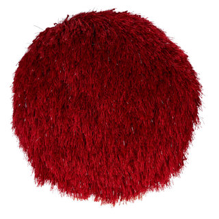 Mina Victory Shag Yarn Shimmer Shag 14" X 14" ROUND Red Indoor Throw ...