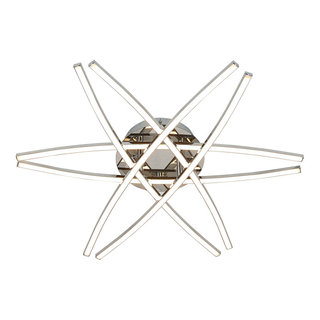6-Light LED Array Star Shaped Lamp in Chrome Finish - Modern - Flush ...