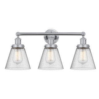 Cone 3 Light Bathroom Vanity Light, Polished Chrome - Industrial ...