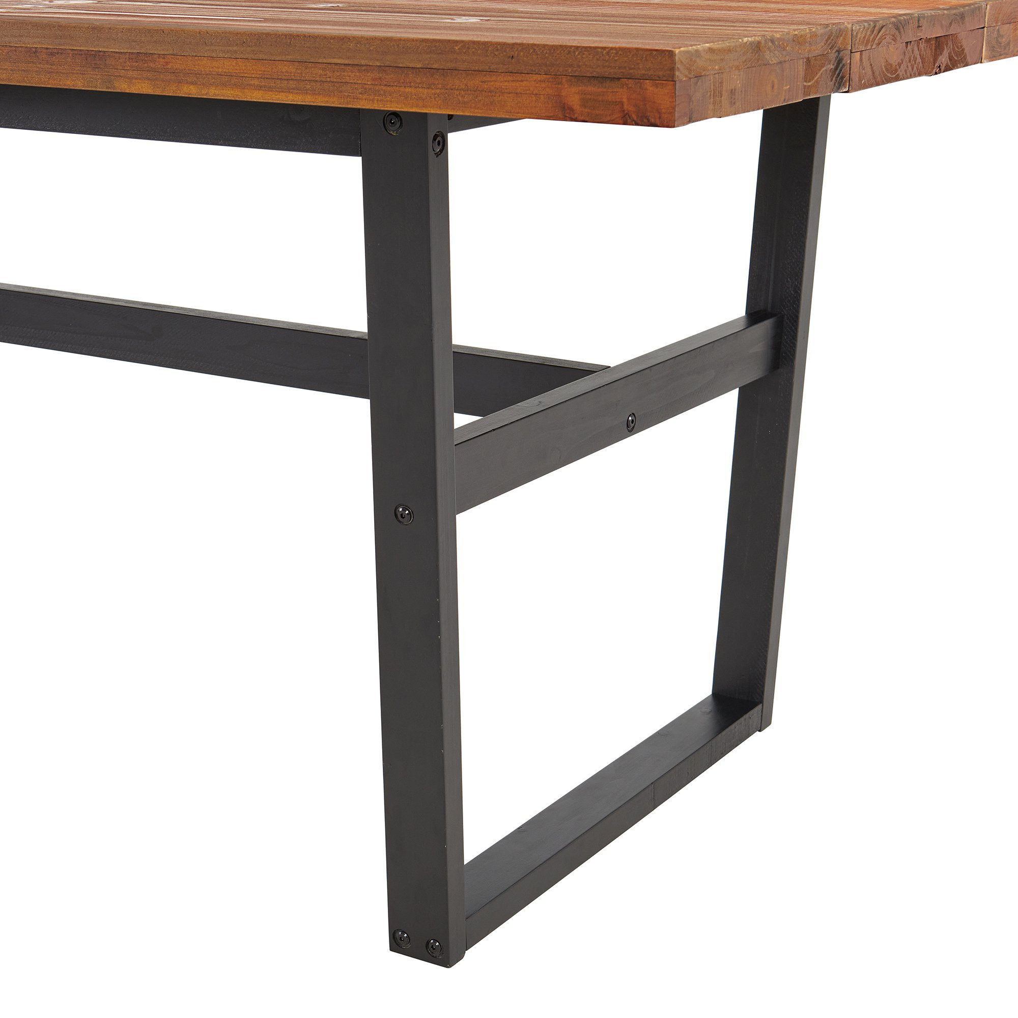 Industrial Farmhouse Dining Table, Metal Base With Large Cedar Top ...