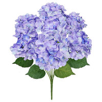 Set of 2 Deluxe Periwinkle Artificial Hydrangea Flower Stem Bush ...