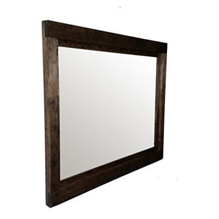 Dark Walnut Farmhouse Style Vanity Mirror, 60"x30", 36"x30" - Rustic ...