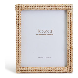 Two's Company Amanpulo Woven Rattan 5" x 7" Photo Frame - Tropical ...