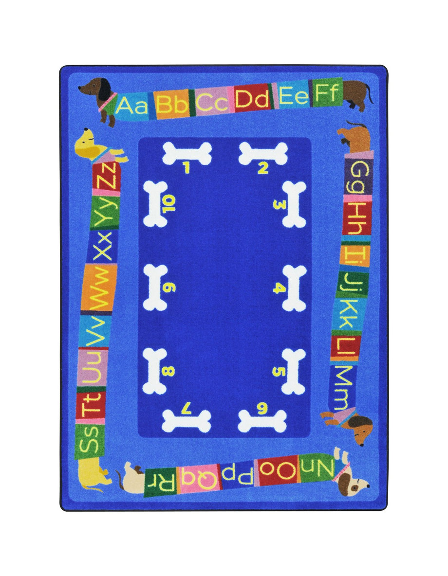 Kid Essentials, Early Childhood Doggone Good Alphabet Rug, 5'4" x 7'8 ...