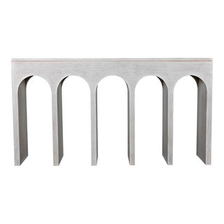 Noir Bridge Console Table With White Wash Finish GCON287WH - Farmhouse ...