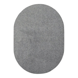 Furnish My Place Grey Solid Color Rug Made In Usa, 4' x 38' Oval ...