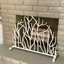 Antique White Twig Design Fire Screen - Rustic - Fireplace Screens - by ...