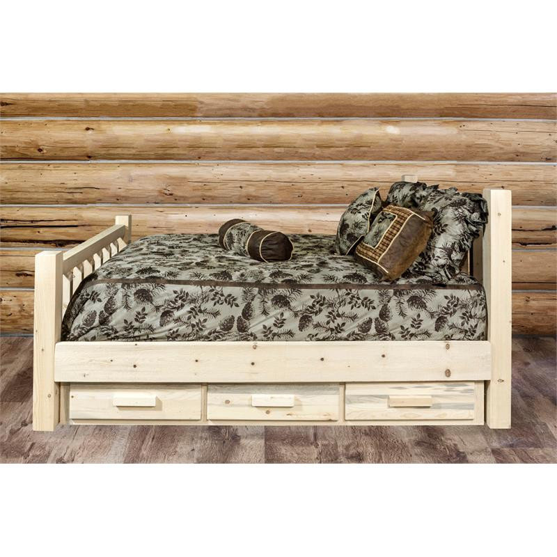 Montana Woodworks Homestead Solid Wood Queen Bed with Storage in ...