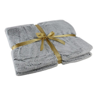 Elegant Light Gray Decorative Throw Blanket - Contemporary - Throws ...