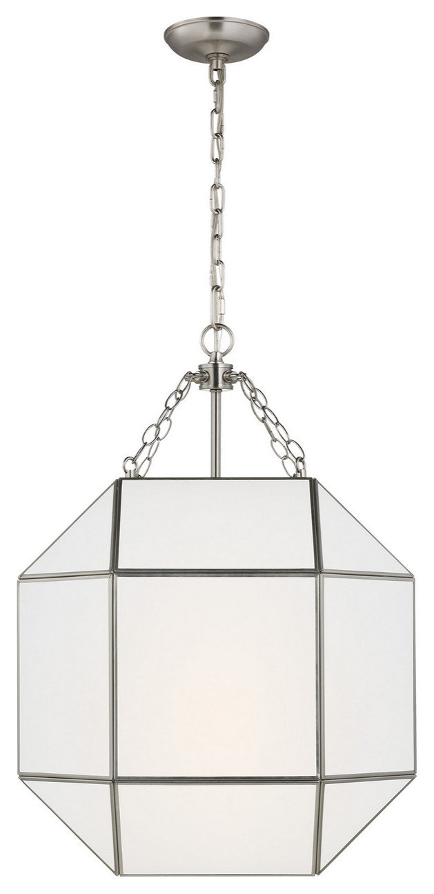 Morrison 3-Light Lantern, Brushed Nickel - Transitional - Pendant ...