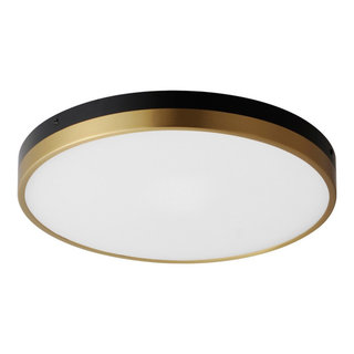 Black Antique Brass LED Flush Mount from the Dapper Collection, 16.000 - Modern - Flush-mount ...